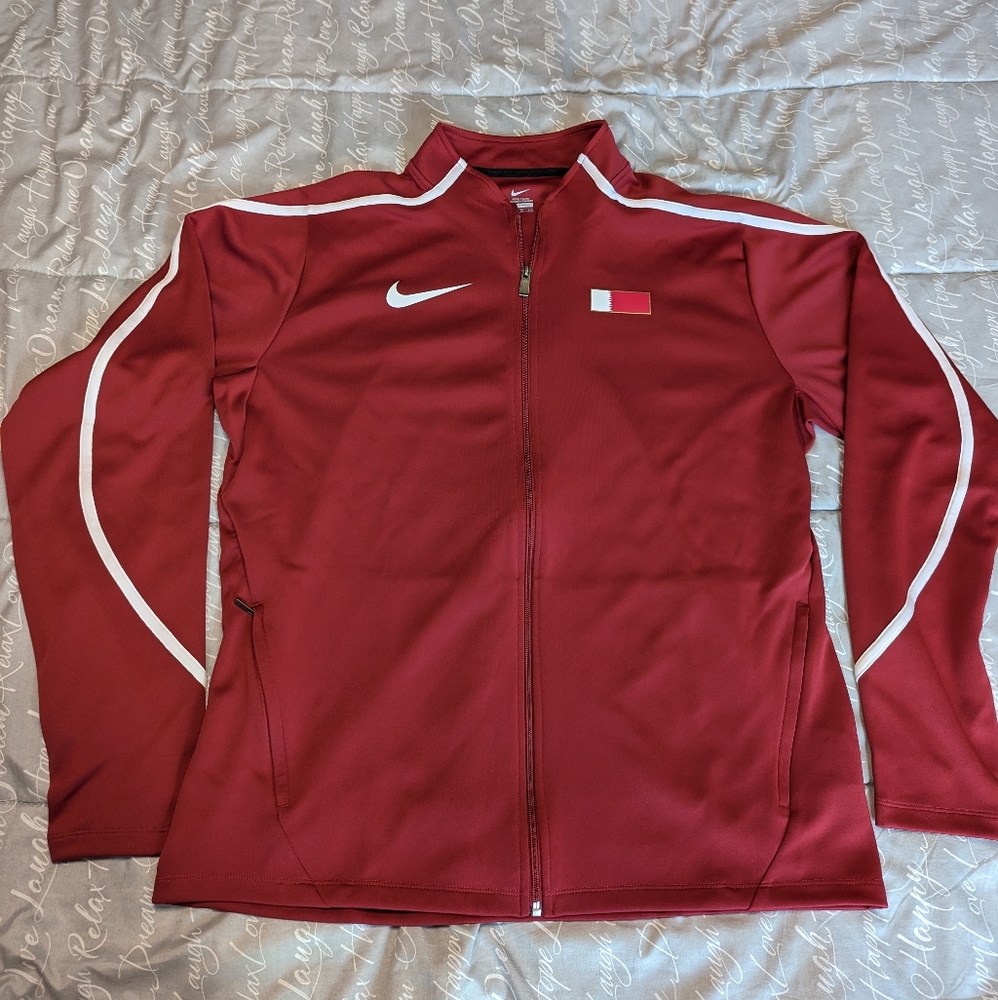 Nike Pro Elite Team Qatar Running Red White Track Jac… - Gem